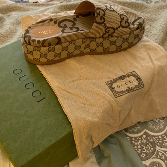 Gucci | Shoes | Gucci Jumbo Gg Platform Slides | Poshmark